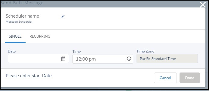 Schedule Bulk Campaigns - SMS-Magic Salesforce Documentation Schedule Bulk Campaigns - SMS-Magic Salesforce Documentation
