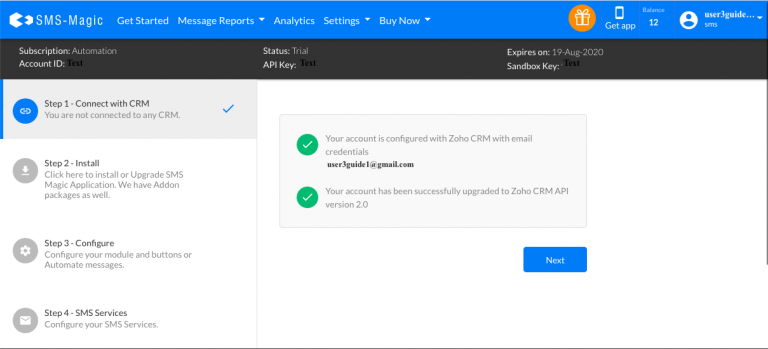 Configuring SMS-Magic with Zoho - SMS-Magic Zoho Documentation Configuring SMS-Magic with Zoho - SMS-Magic Zoho Documentation